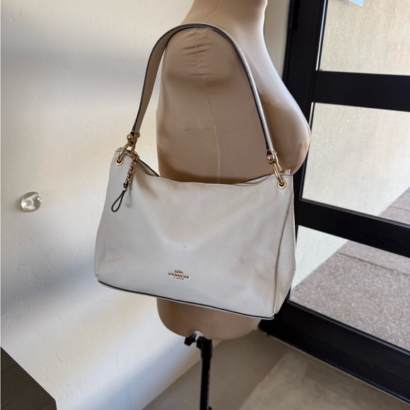Coach | Bags | Coach Ivory Leather Shoulder Bag | Poshmark